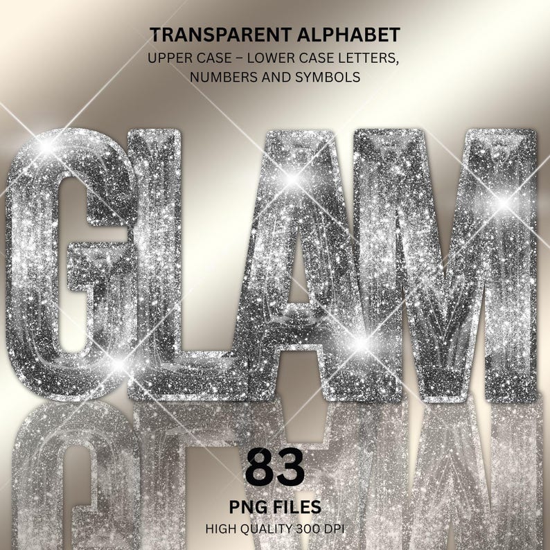 Silver Glitter Alphabet PNG Clipart, Glamorous Shiny Letters (digital ...