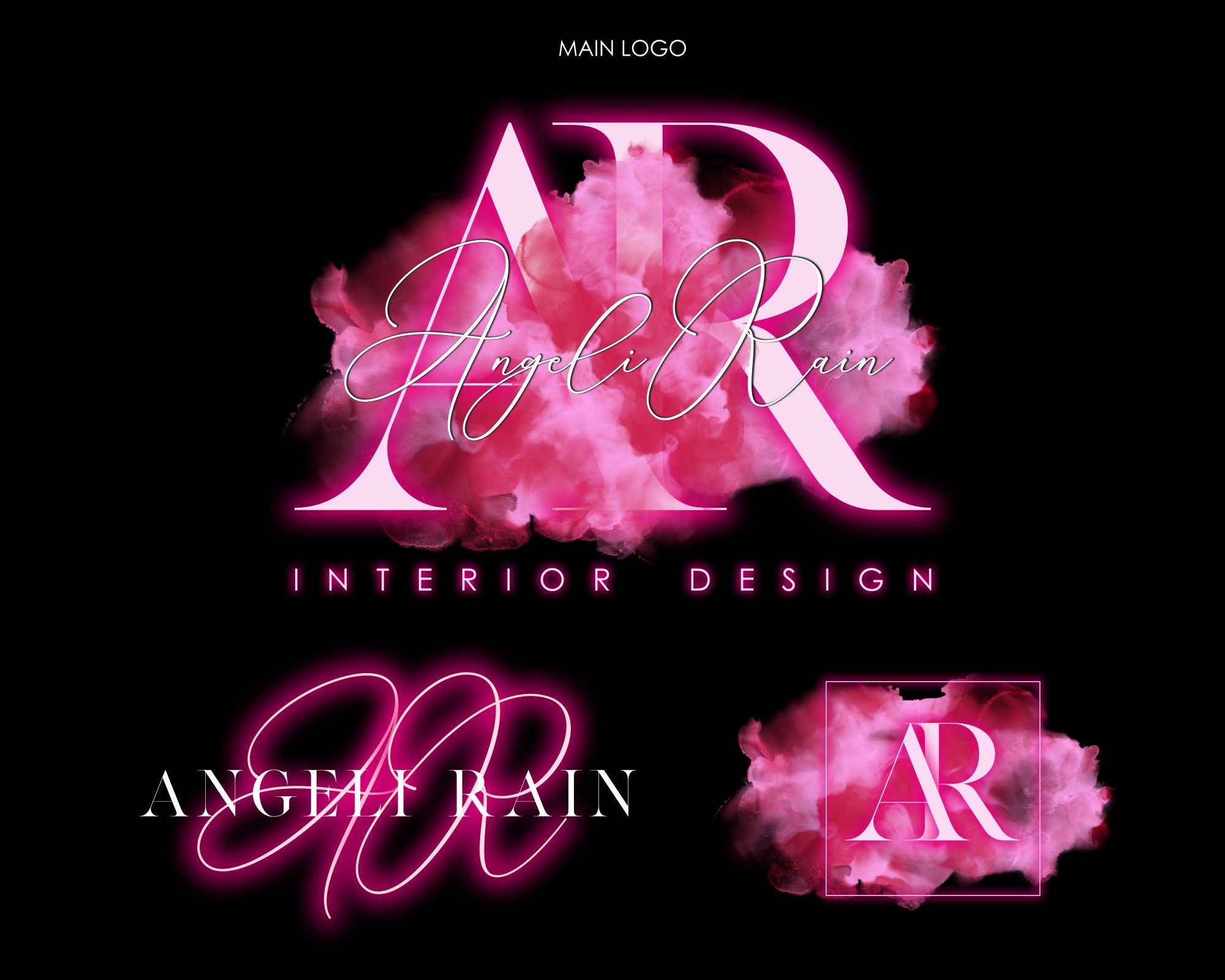 Bright Pink Logo End Bright Pink Lettering Text On: Stockvector