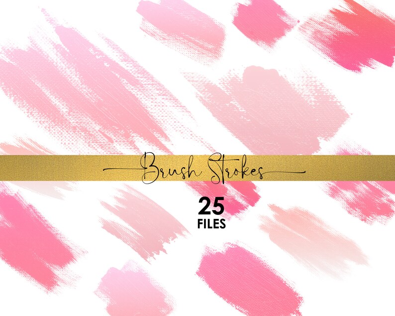 Pink Brush Stroke Png Pink Watercolor Clipart Blush - Etsy