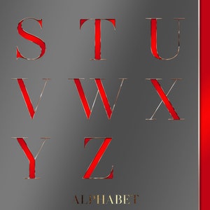 Red and Gold Alphabet PNG Clipart, Red Letters Png, Red Chrome Alphabet ...
