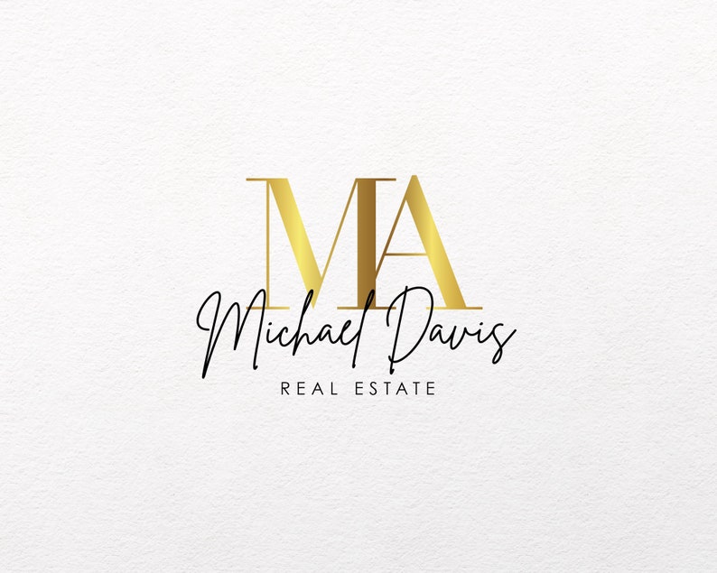 Gold Initial Logo Minimalist Logo Premade Logo Design | Etsy