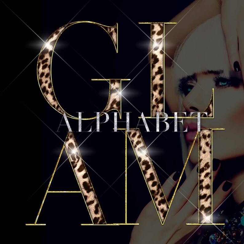 Leopard Pattern Alphabet Png Clip Art, Animal Skin Letters, Gold Chrome ...