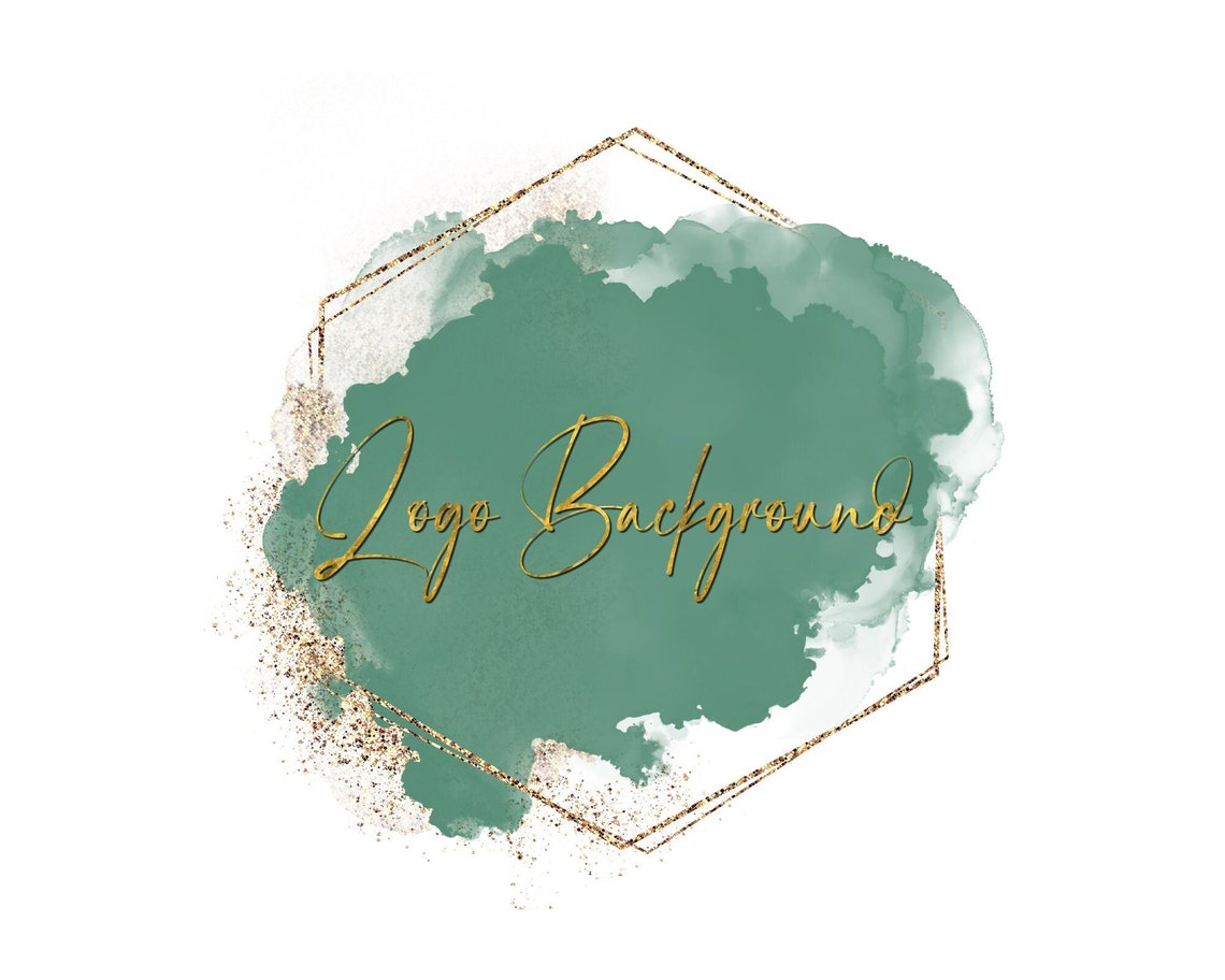Logo Background Png Green Brush Stroke Png Teal Frame - Etsy