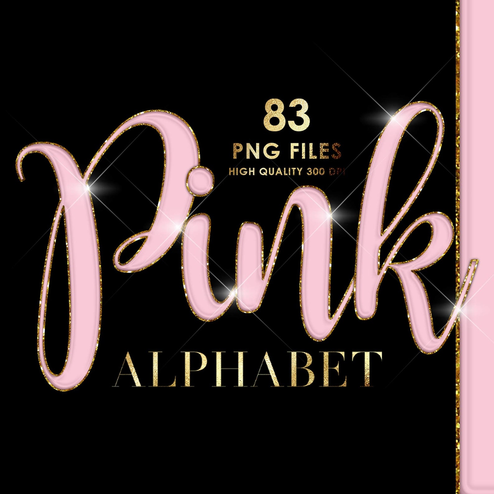 Glitter Pink Alphabet PNG Clip Art, Letras brillantes, Alfabeto de ...