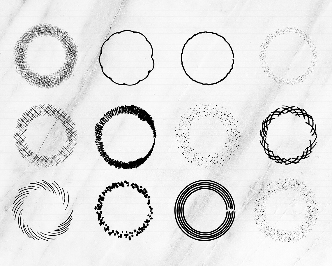 Circle Svg Bundle Dotted Circle Clipart Circle Frame | Etsy