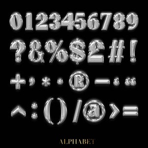 Silver Alphabet Png Clip Art, Silver Foil Alphabet Png, Glitter Chrome ...