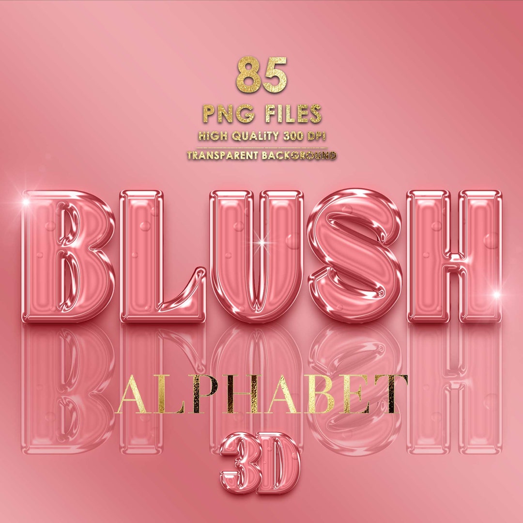 Blush Alphabet Png Clip Art, Pink Foil Alphabet Pngglitter Chrome ...