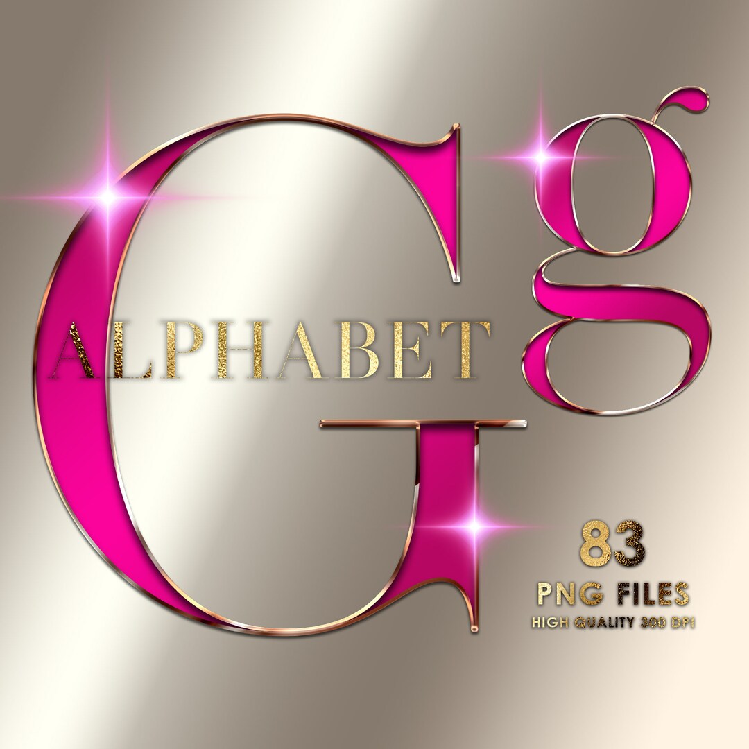 Hot Pink Chrome Alphabet PNG Clip Art, Hot Pink Letters, Chrome Letters ...