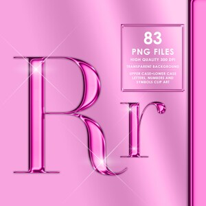 Hot Pink Chrome Alphabet PNG Clip Art, Pink Chrome Letters, Glam ...