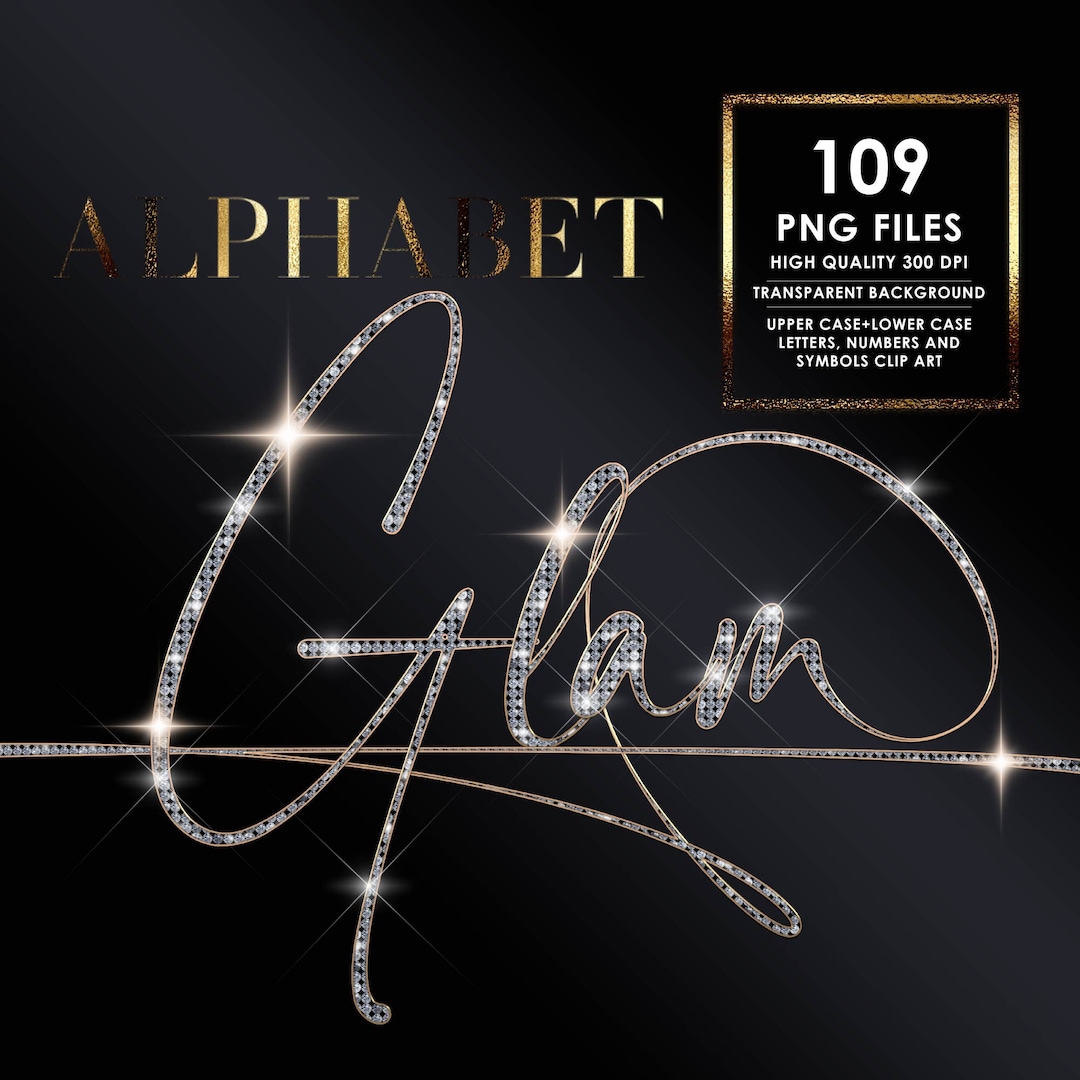 Diamond Alphabet Png Clipart, Script Letters Png, Glitter Alphabet PNG ...