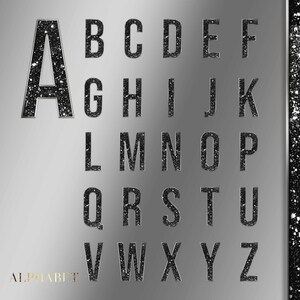 Diamond Alphabet PNG, Black Glitter Alphabet PNG, Glam Letters Clipart ...