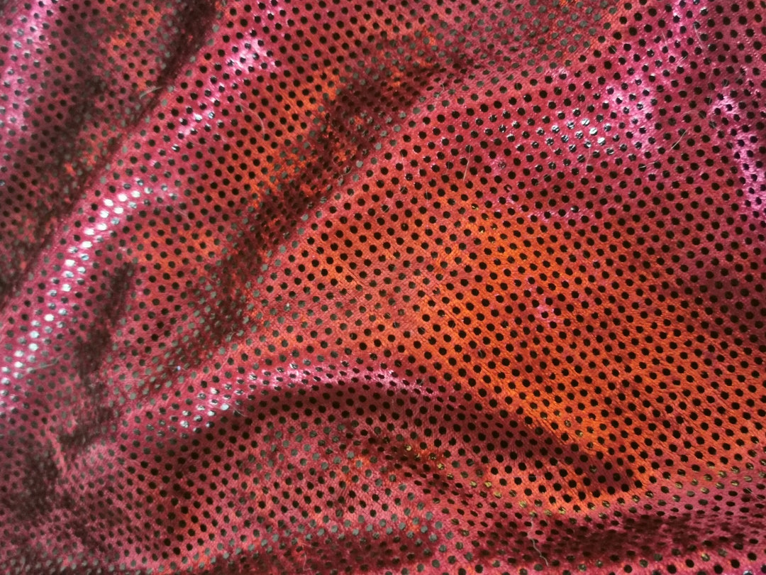 Deep Red Metallic Dot Stretch Velvet - Etsy