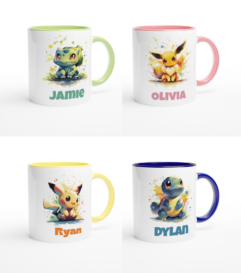 Personalised Pokémon Mug Custom Watercolour Splash - Etsy