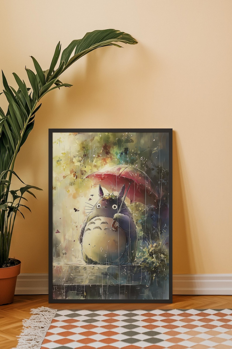 Totoro Watercolor Art Print: Whimsical Anime Nursery Decor - Etsy