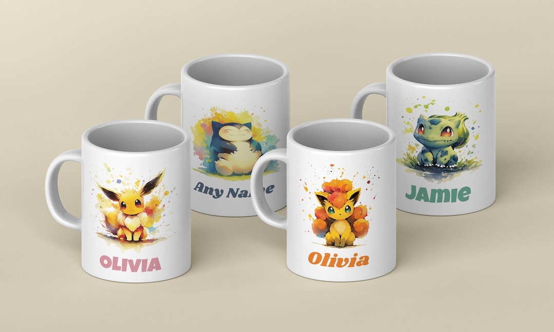 Personalised Pokémon Mug Custom Watercolour Splash - Etsy