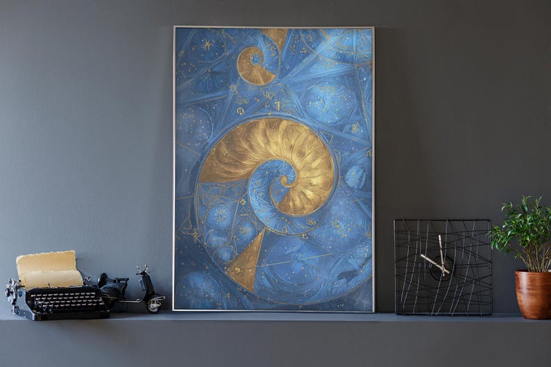 Golden Ratio Nautilus Shell Art Print, Sacred Geometry Poster - Etsy