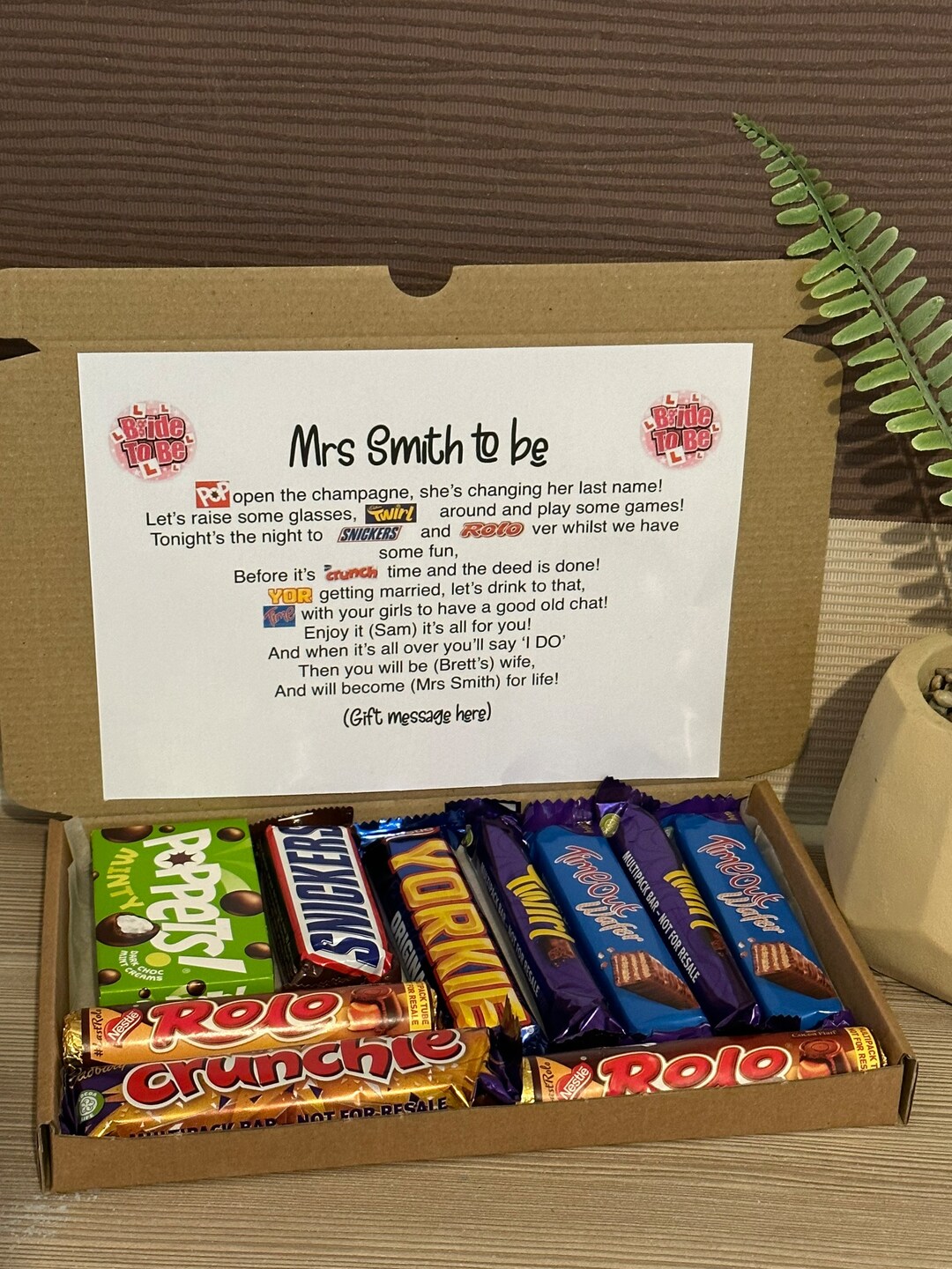 On Your Hen Do Chocolate Poem Box Gifts From Bridal Party Hen Do Gift ...