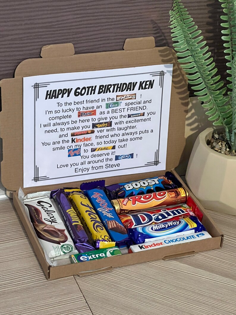 Happy Birthday Bestie Chocolate Poem Box - Etsy UK
