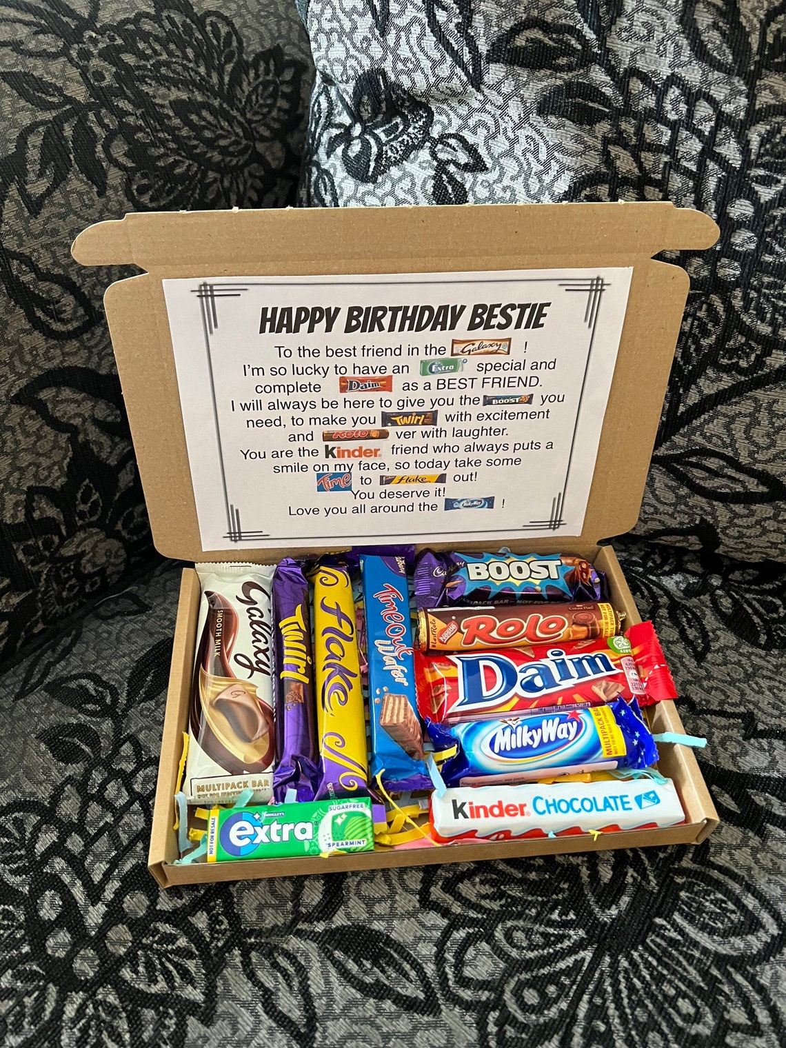 Happy Birthday Bestie Chocolate Poem Box | Etsy UK