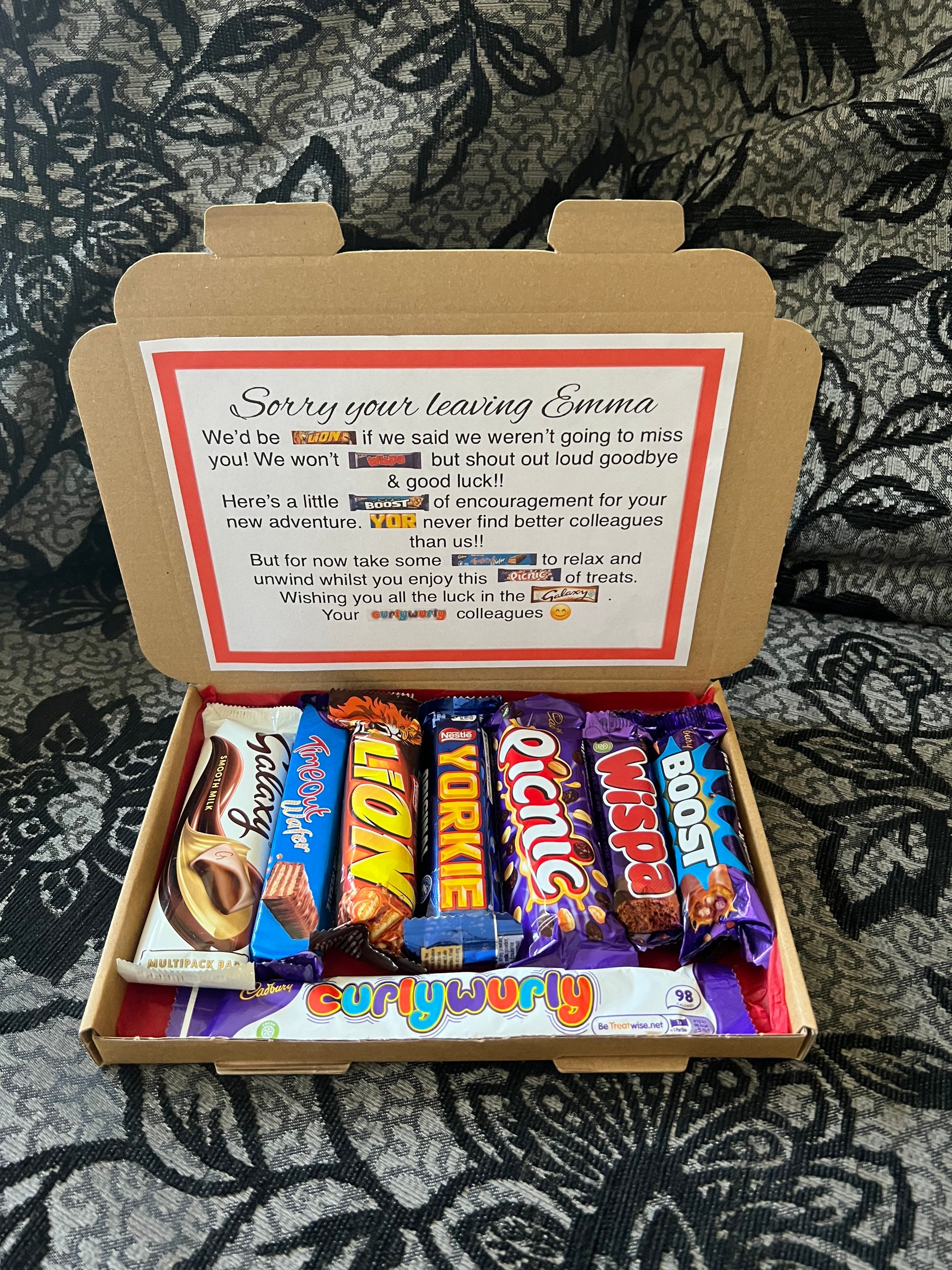 Sorry Your Leaving New Job Chocolate Poem Box | Etsy UK