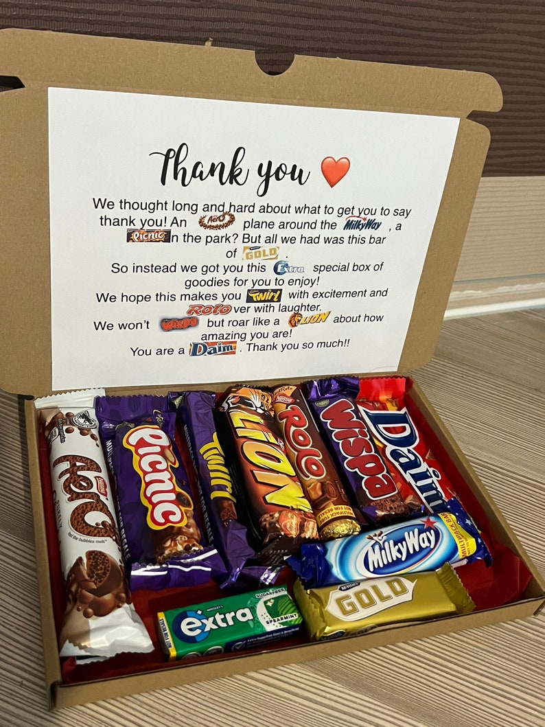 Thank You Chocolate Poem Box - Etsy