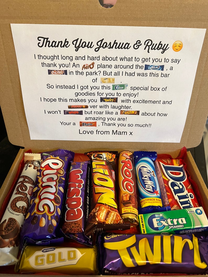 Thank You Chocolate Poem Box - Etsy