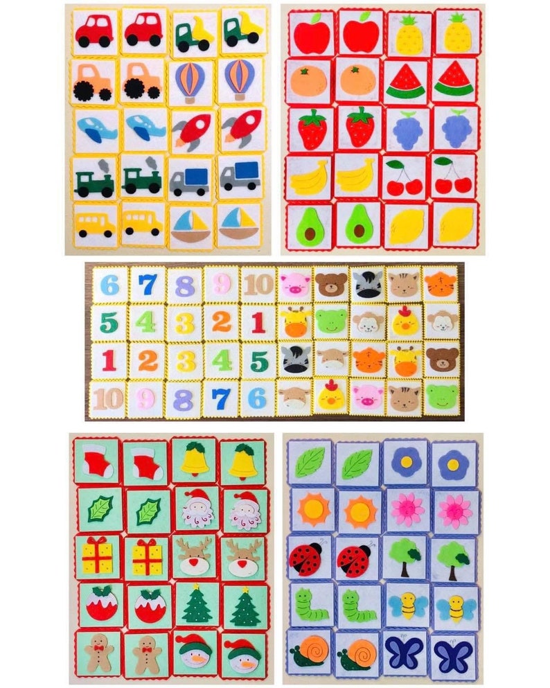 Felt Memory Game Montessori Educational Toy Montessori Learning 3-8 ...