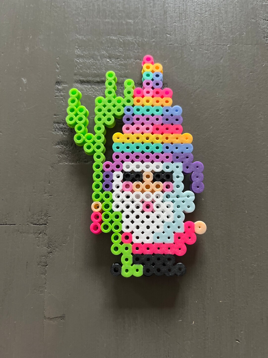 Gnome W/plant Perler Bead Magnet - Etsy