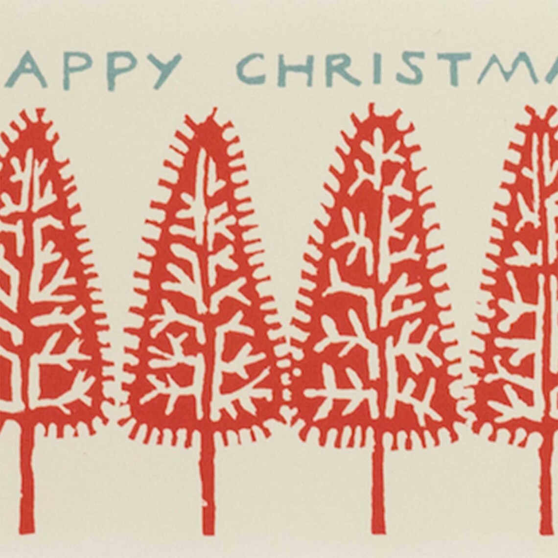Greeting Card Happy Christmas Trees - Etsy
