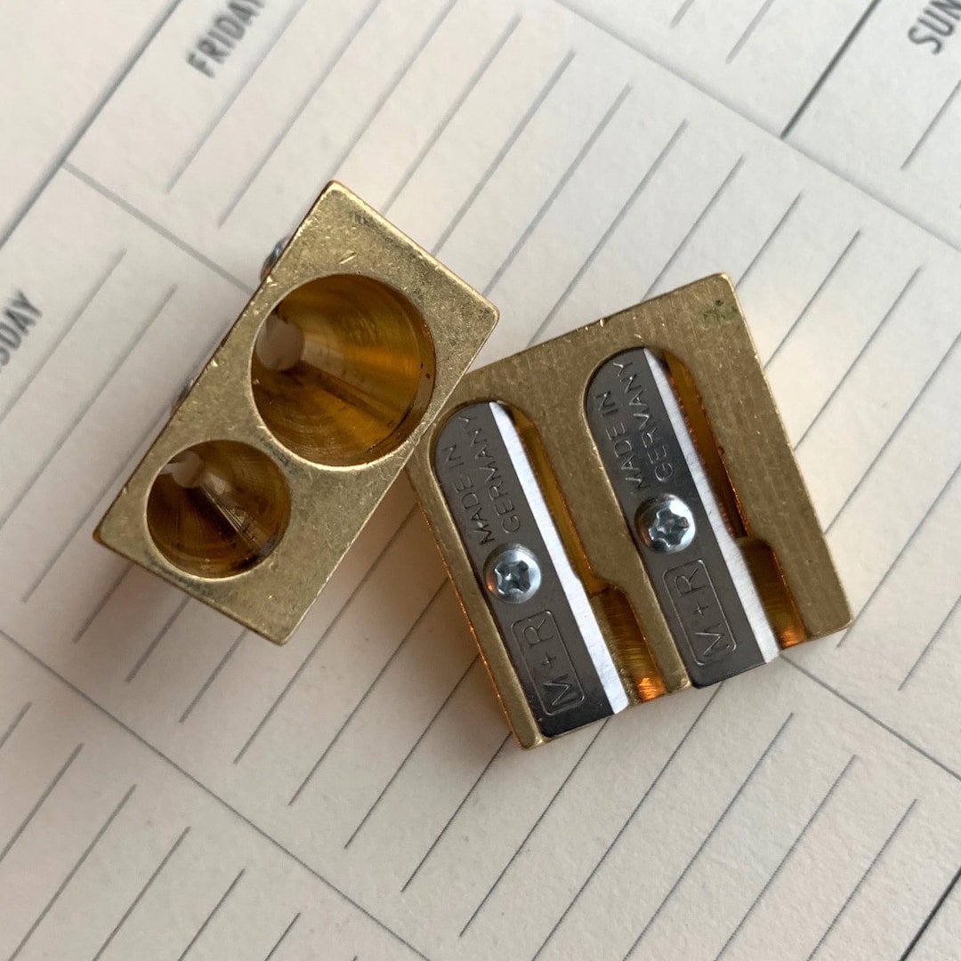 M+R Brass ‘double Hole’ Brass Sharpener - Etsy