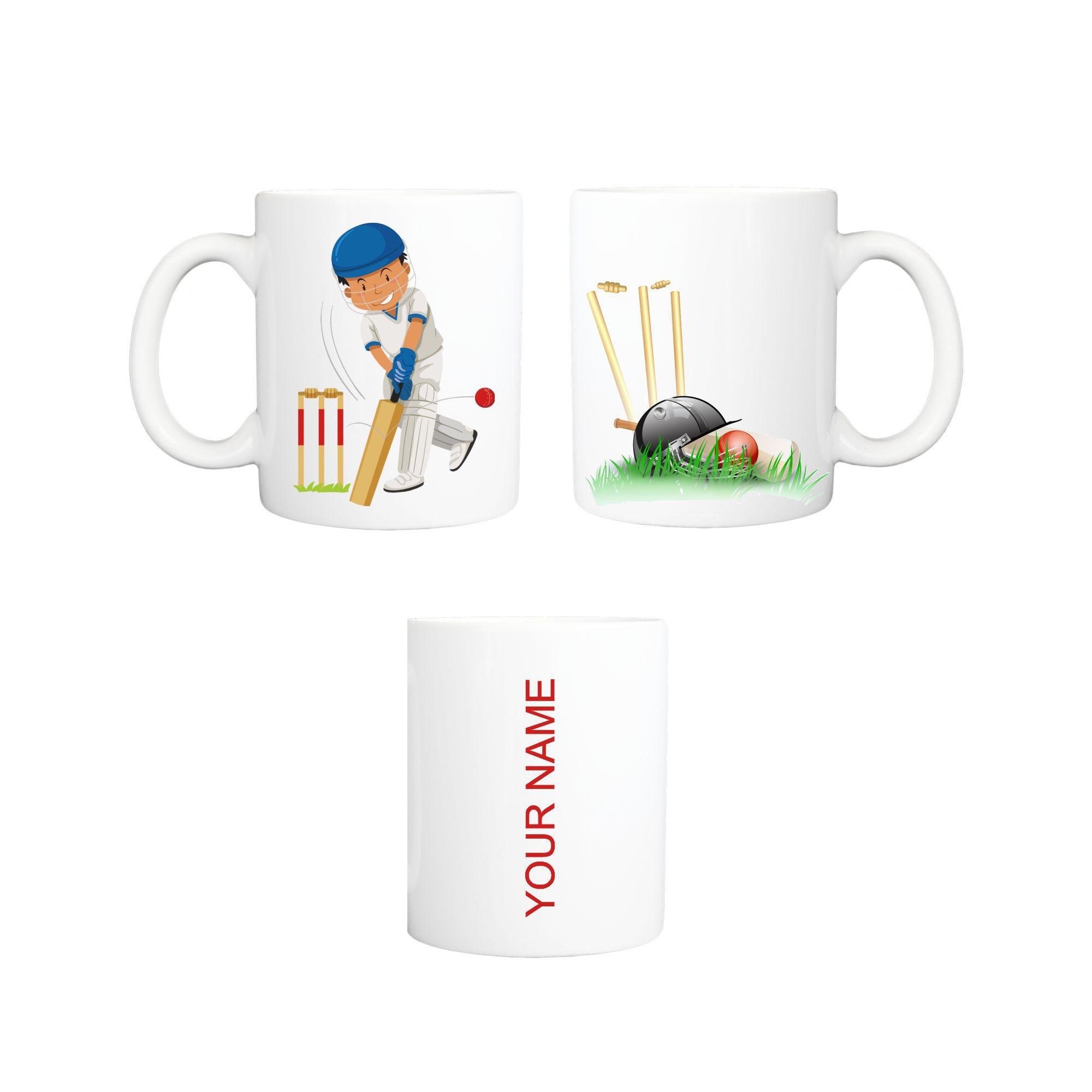 Personalised Cricket Mug. Add Your Name. Cricketer Mug. Coffee, Tea Mug ...