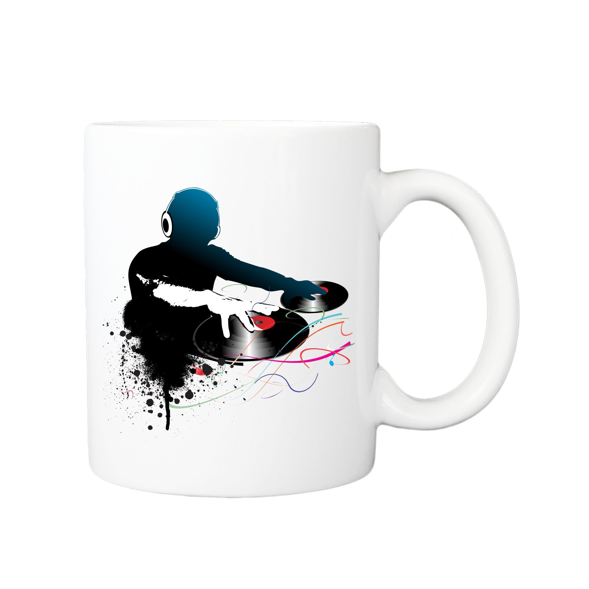 Taza de DJ personalizada. Añade tu nombre. Taza de disc Jockey. Café ...