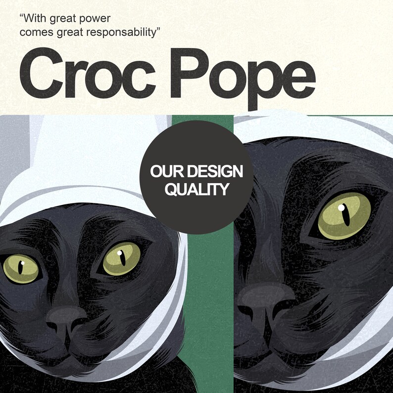 Croc Pope Cat Meme Poster Funny Black Cat With Crocs Poster - Etsy Canada