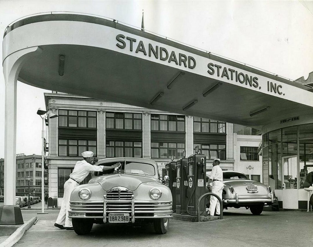 1940s STANDARD OIL Gas Service Station PHOTO - Etsy
