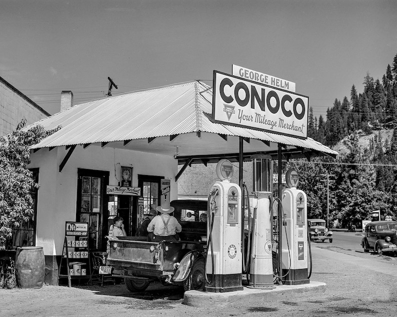 1941 CONOCO Gas STATION Orofino Idaho PHOTO - Etsy
