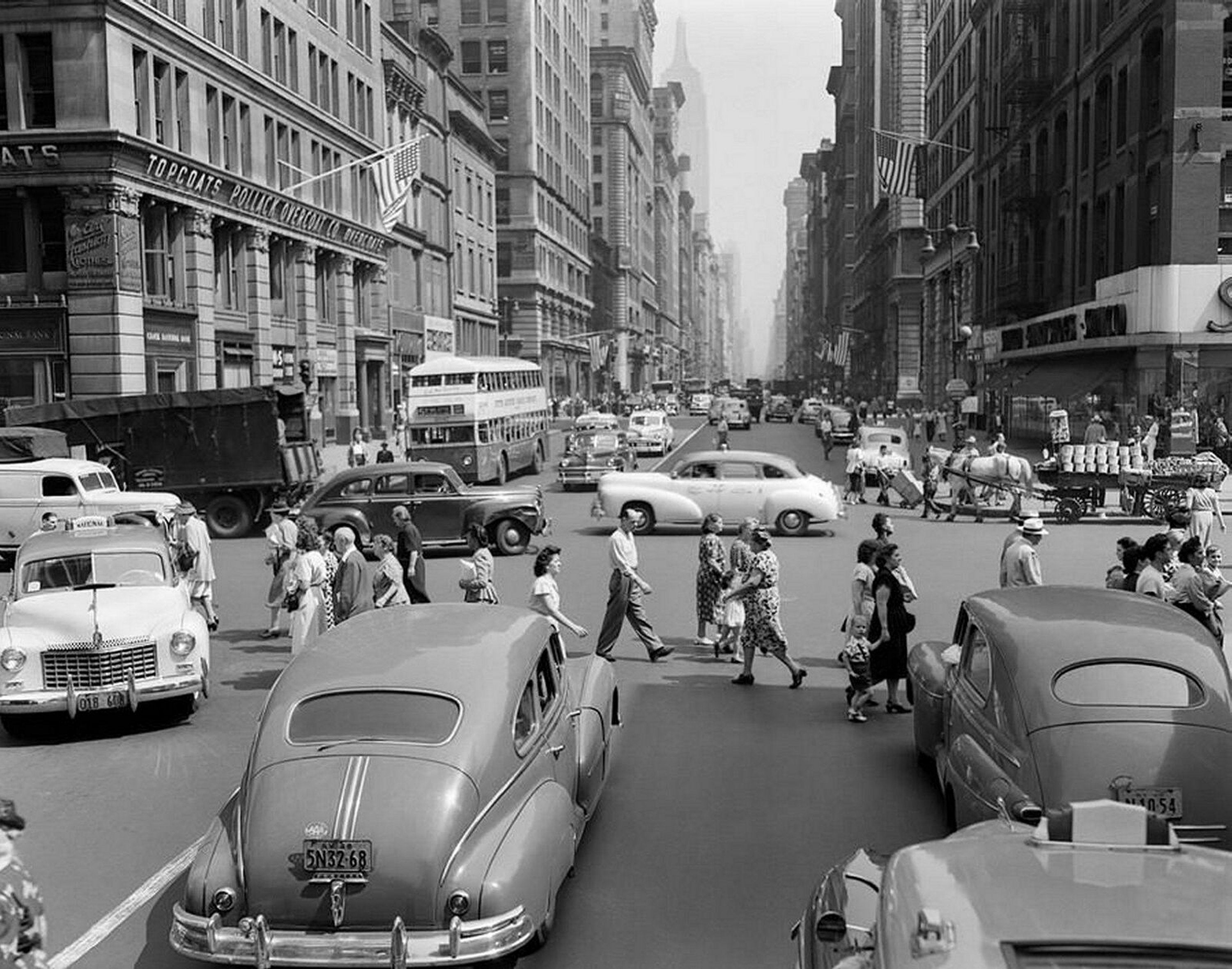 1948 NEW YORK Street Scene PHOTO Old Cars, Traffic - Etsy