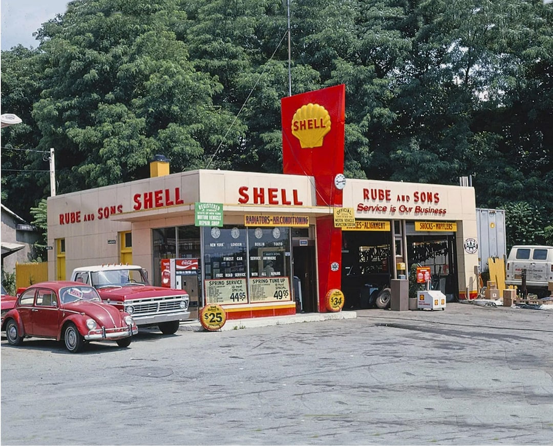 1970s SHELL Gas Station PHOTO - Etsy
