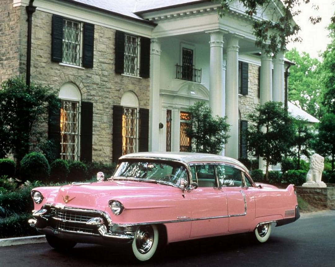 Elvis Presley's PINK CADILLAC Parked in Front of GRACELAND Photo - Etsy