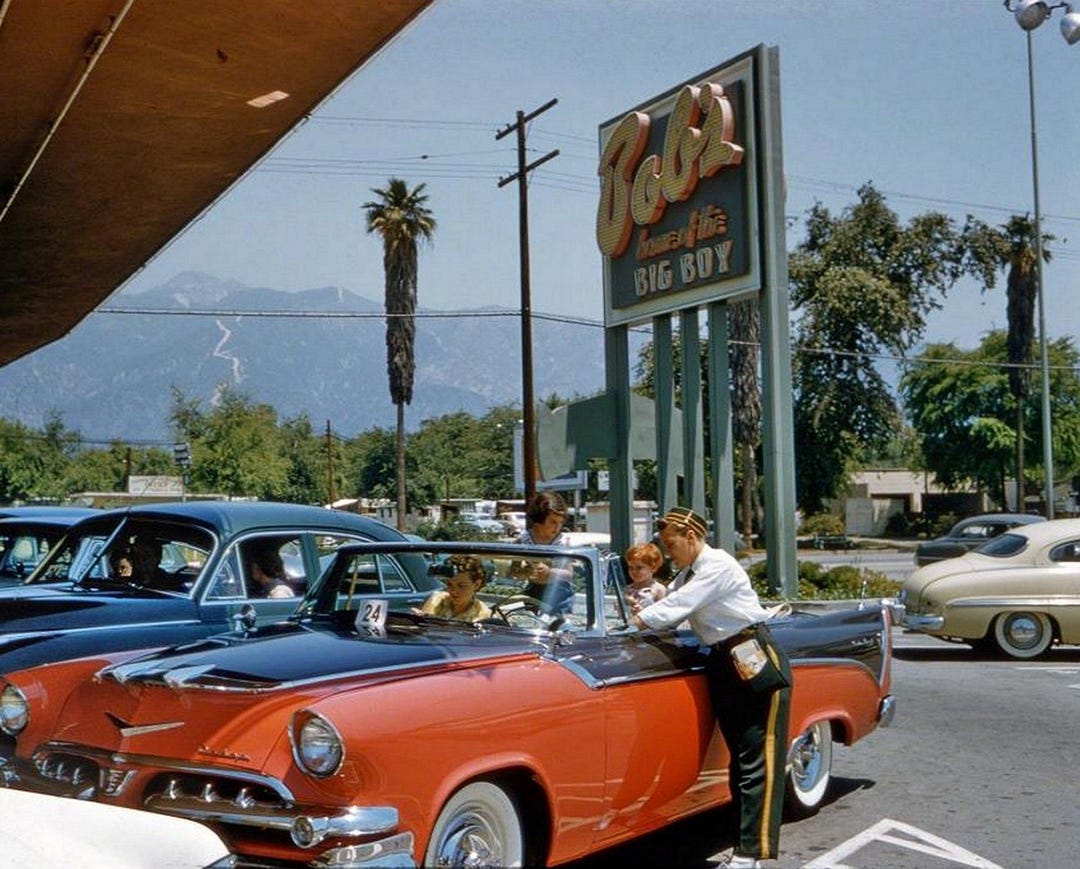 1956 BOB'S BIG BOY Drive in Restaurant Photo Old Cars - Etsy