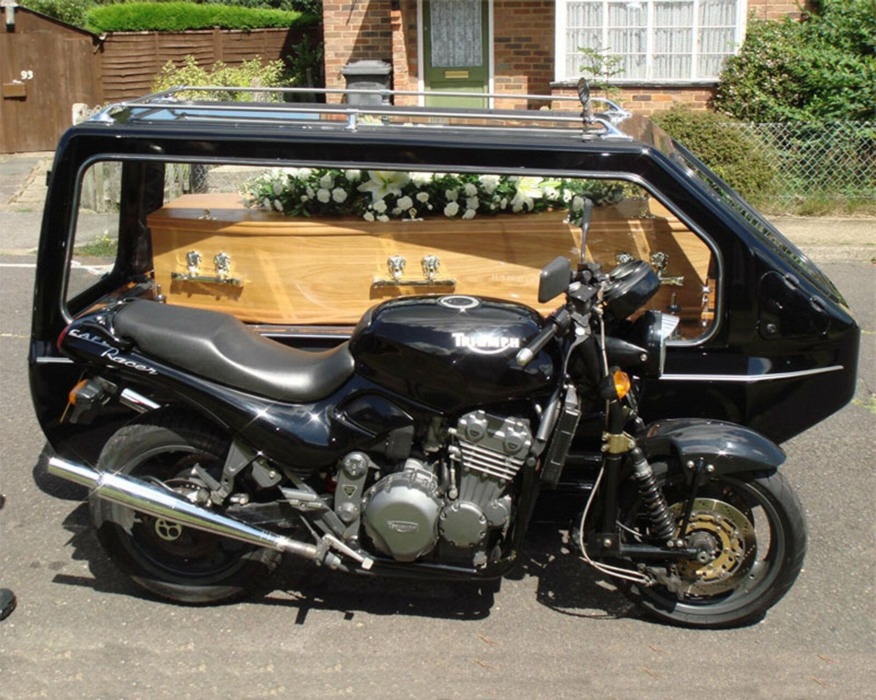 Rare MOTORCYCLE FUNERAL HEARSE Photo - Etsy