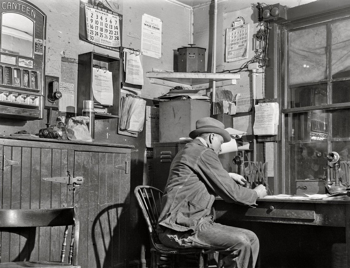 1942 Chicago TRAIN CLERK'S OFFICE Railroad Photo - Etsy