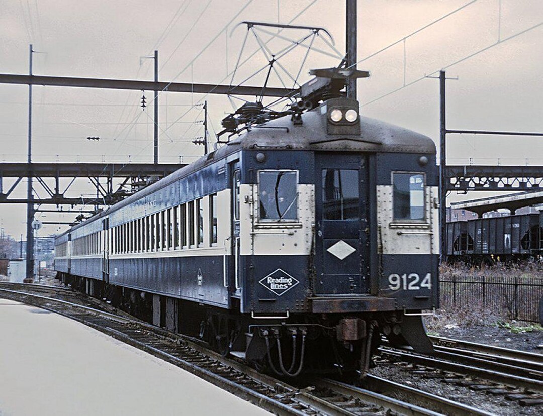 1968 READING RAILROAD Commuter Train Arriving at Norristown PHOTO - Etsy