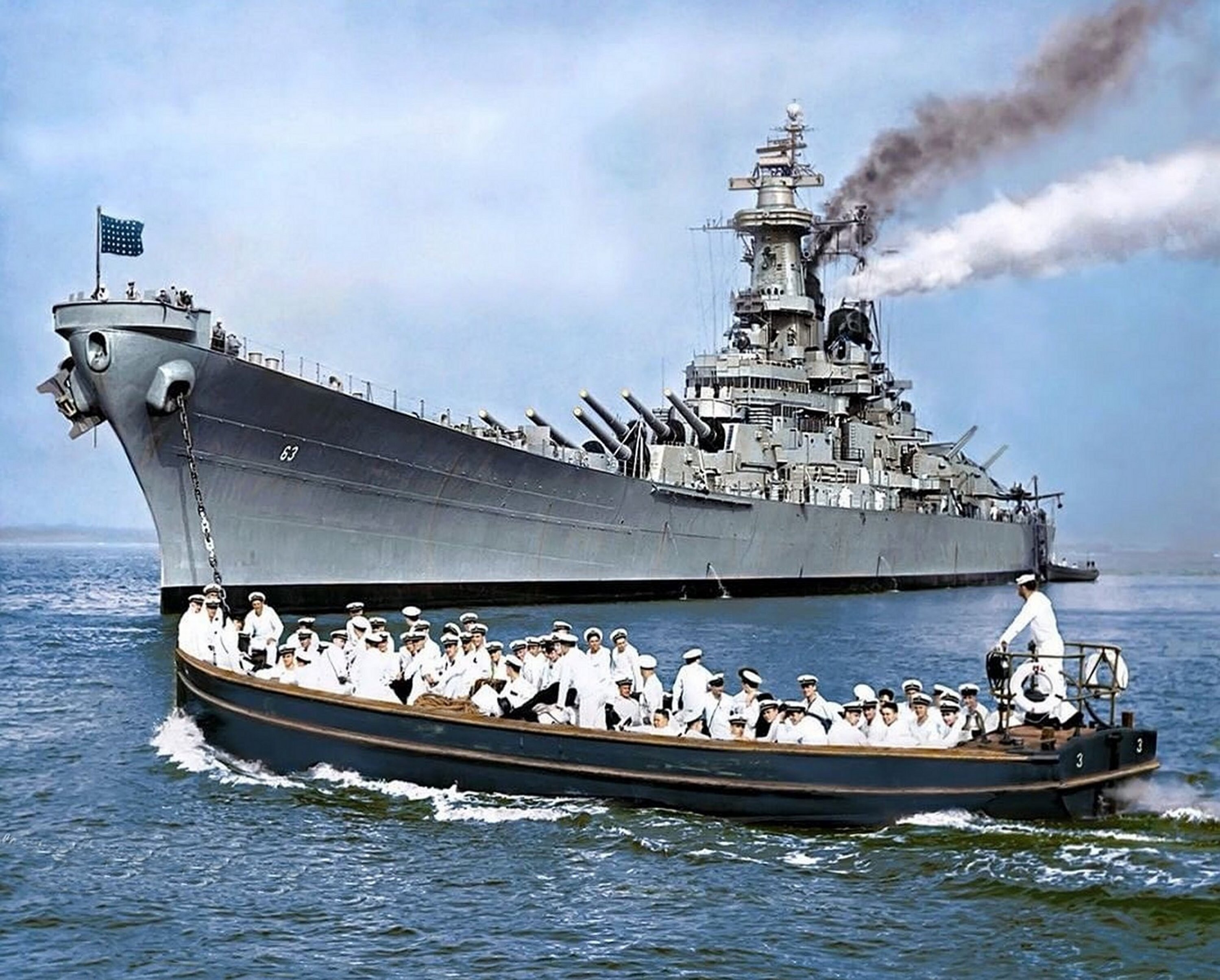 1948 USS MISSOURI in Port With a Motor Launch PHOTO Navy - Etsy