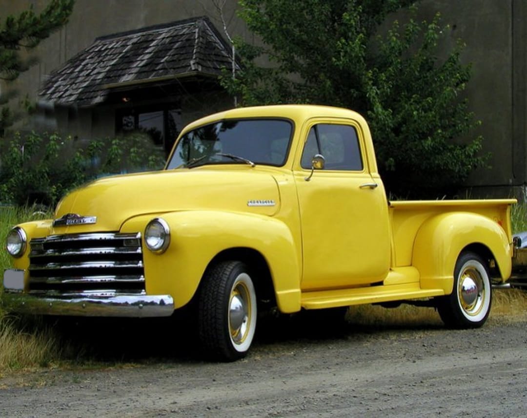 1953 Vintage CHEVROLET Yellow PICKUP Truck PHOTO - Etsy