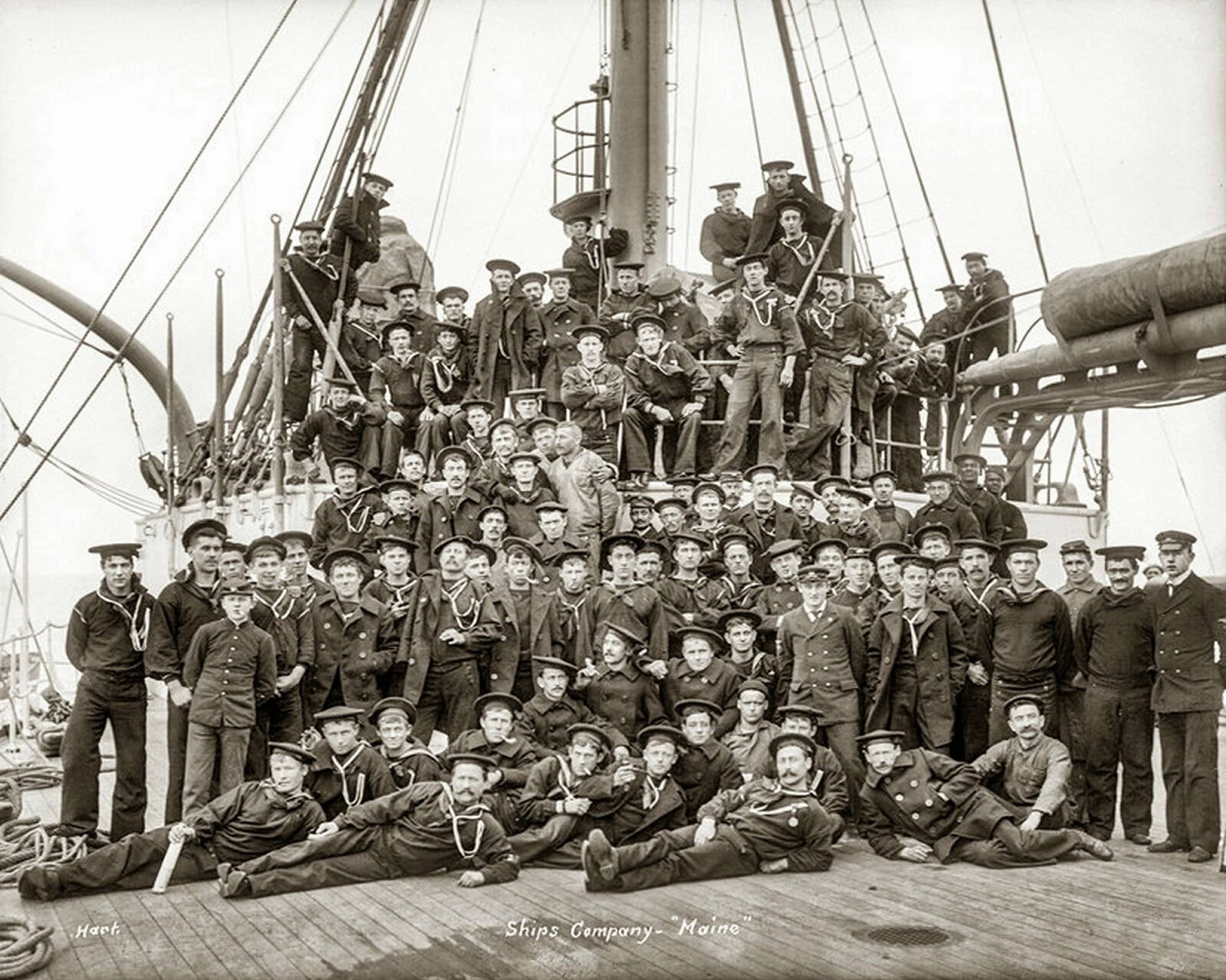 1896 USS MAINE & CREW Photo - Etsy