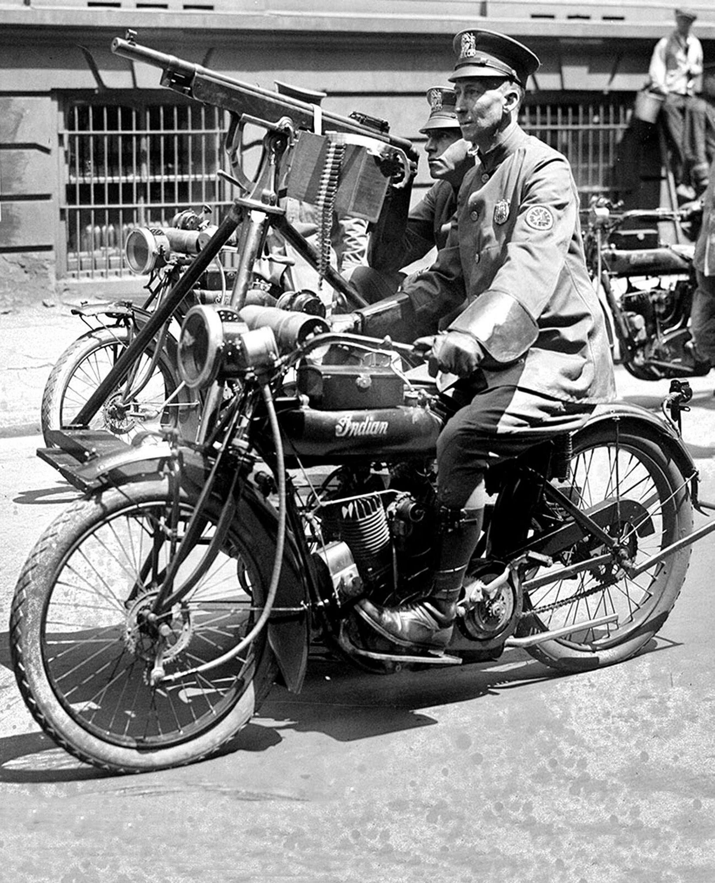 1918 Police INDIAN MOTORCYCLE Machine Gun PHOTO | Etsy