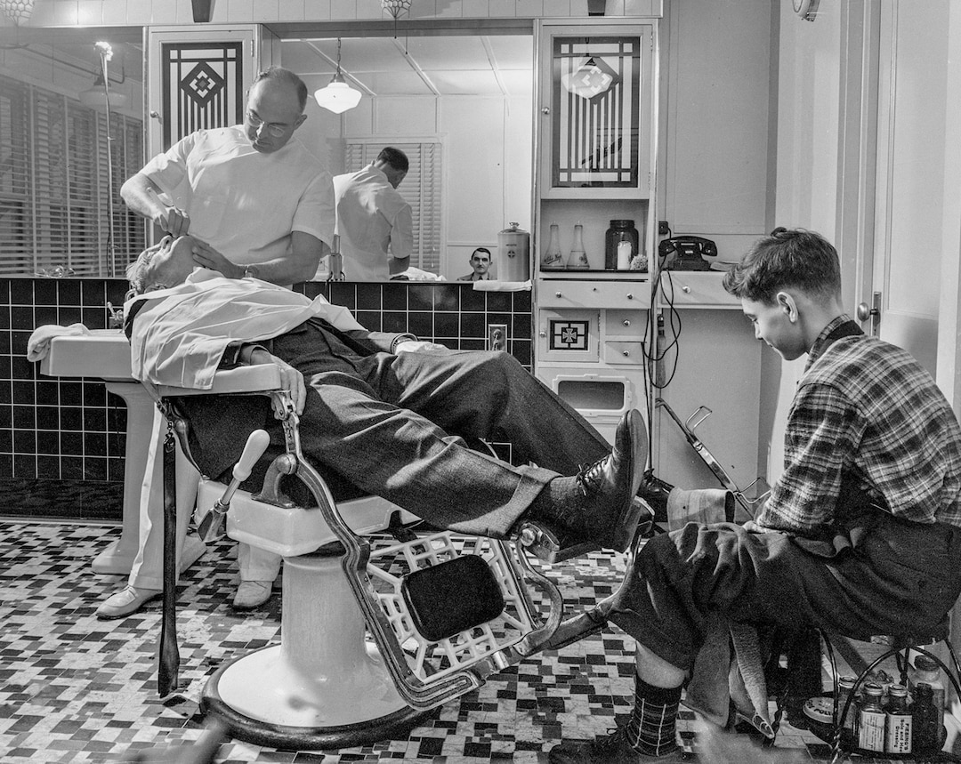 1940s BARBER SHOP Shave and Shine PHOTO - Etsy