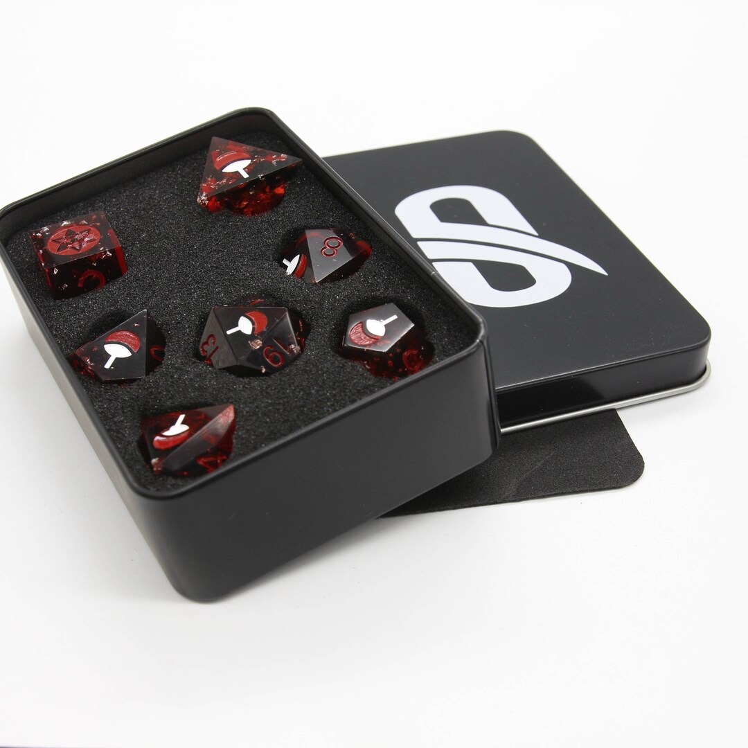 Anime uchiha Style 7 Piece Dnd Dice Set - Etsy
