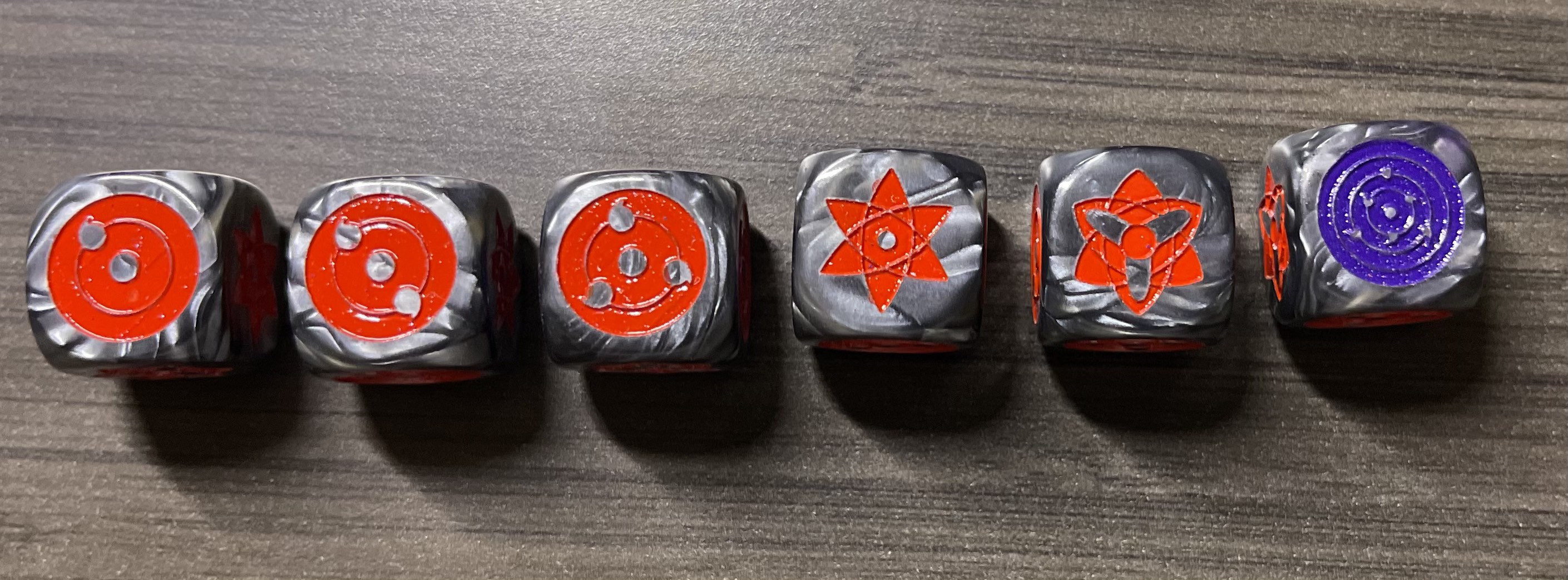 Anime eye style dice black version | Etsy