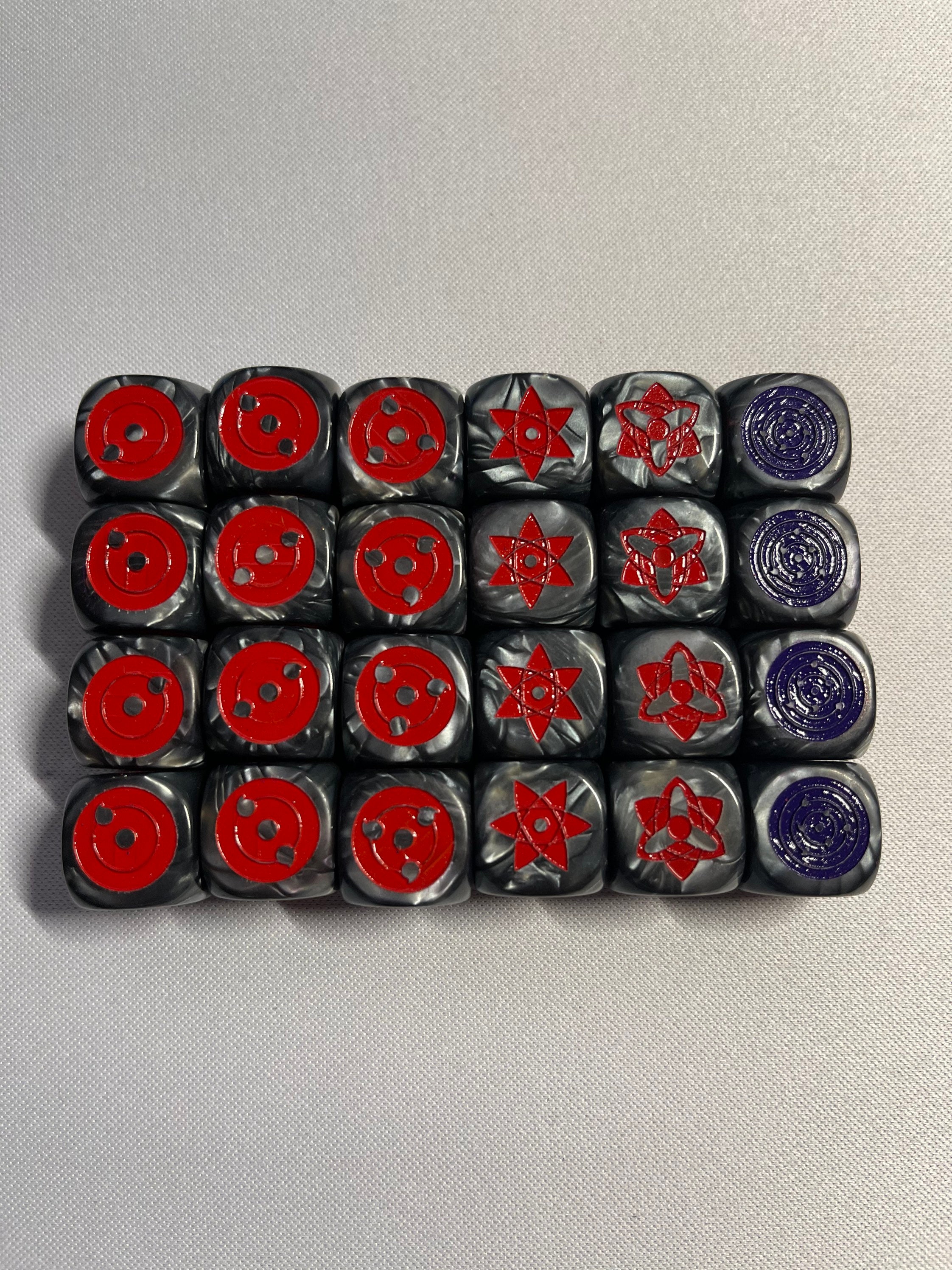 Anime eye style dice black version | Etsy